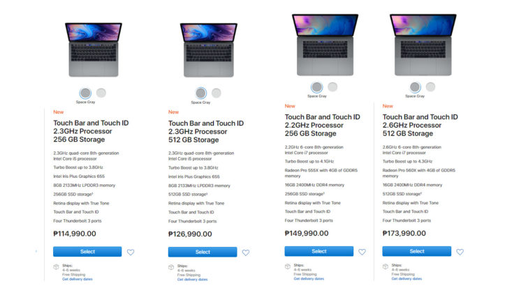 Here are the Prices of the New Macbook Pro variants in the Philippines ...
