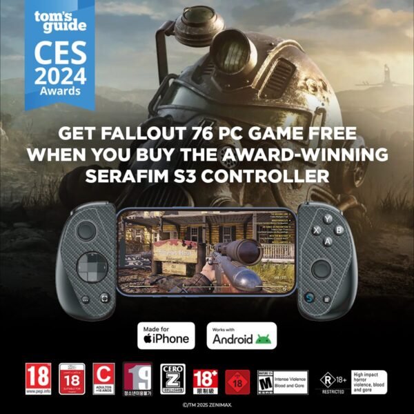 Serafim S3 Mobile Game Controller Gets Free Fallout 76 with Limited ...